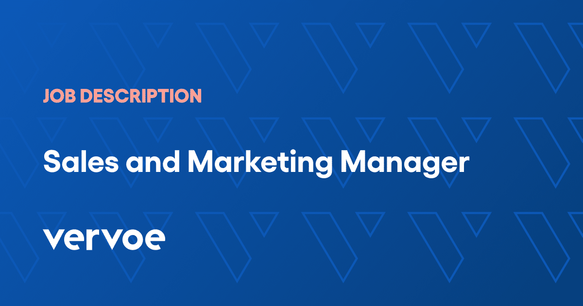 Sales And Marketing Manager Job Description Template Vervoe