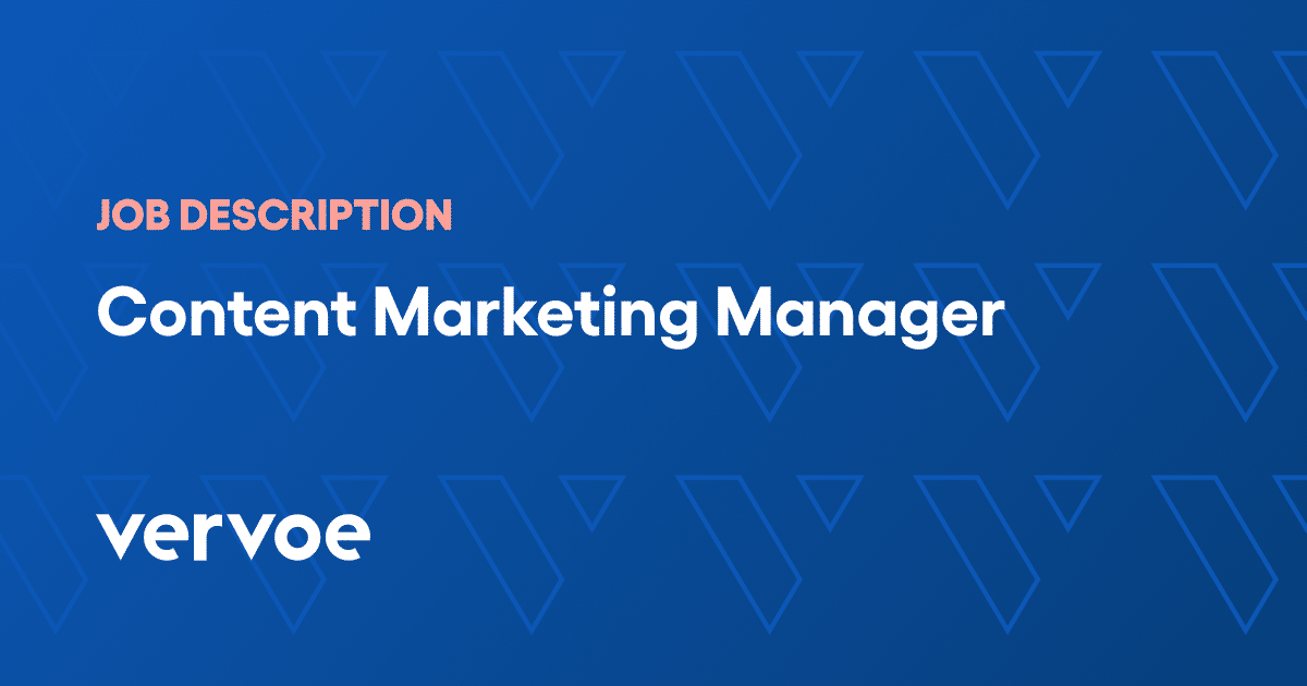 Content Marketing Manager Job Description Template | Vervoe